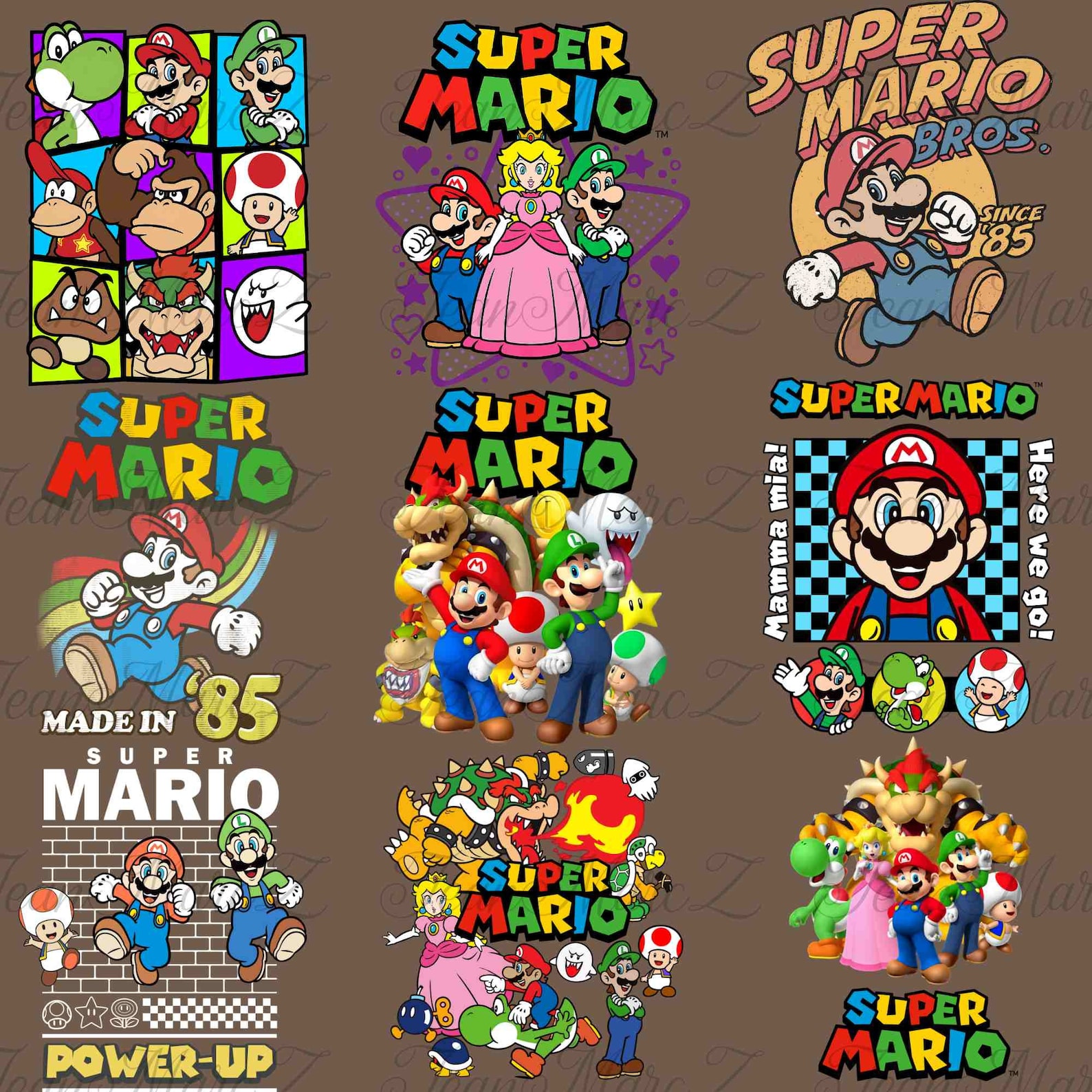 Super Mario PNG Bundle, Super Mario Bundle, Cartoon Characters Png ...