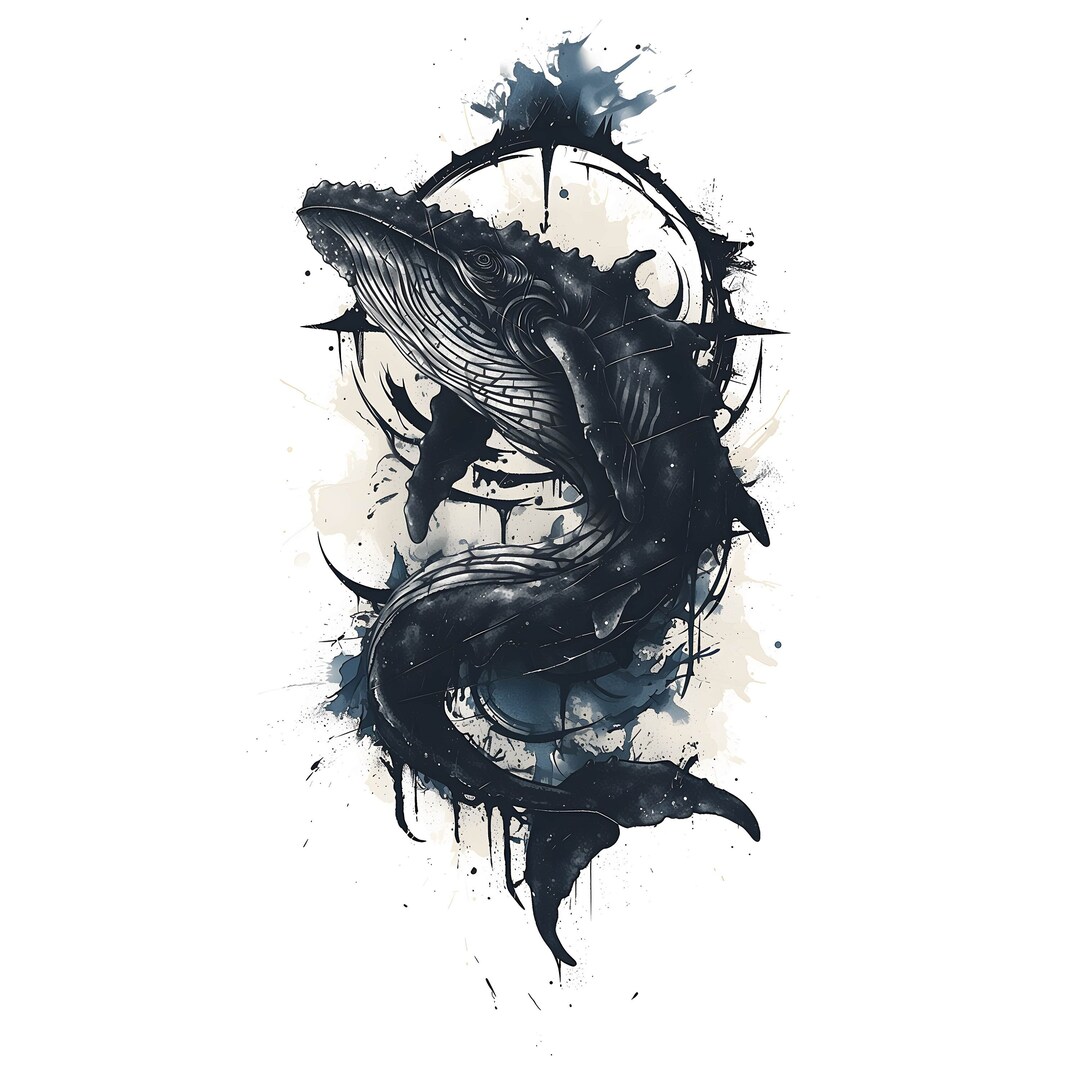 Demon Whale High Resolution Digital Print - Tribal Print Collection 1 ...
