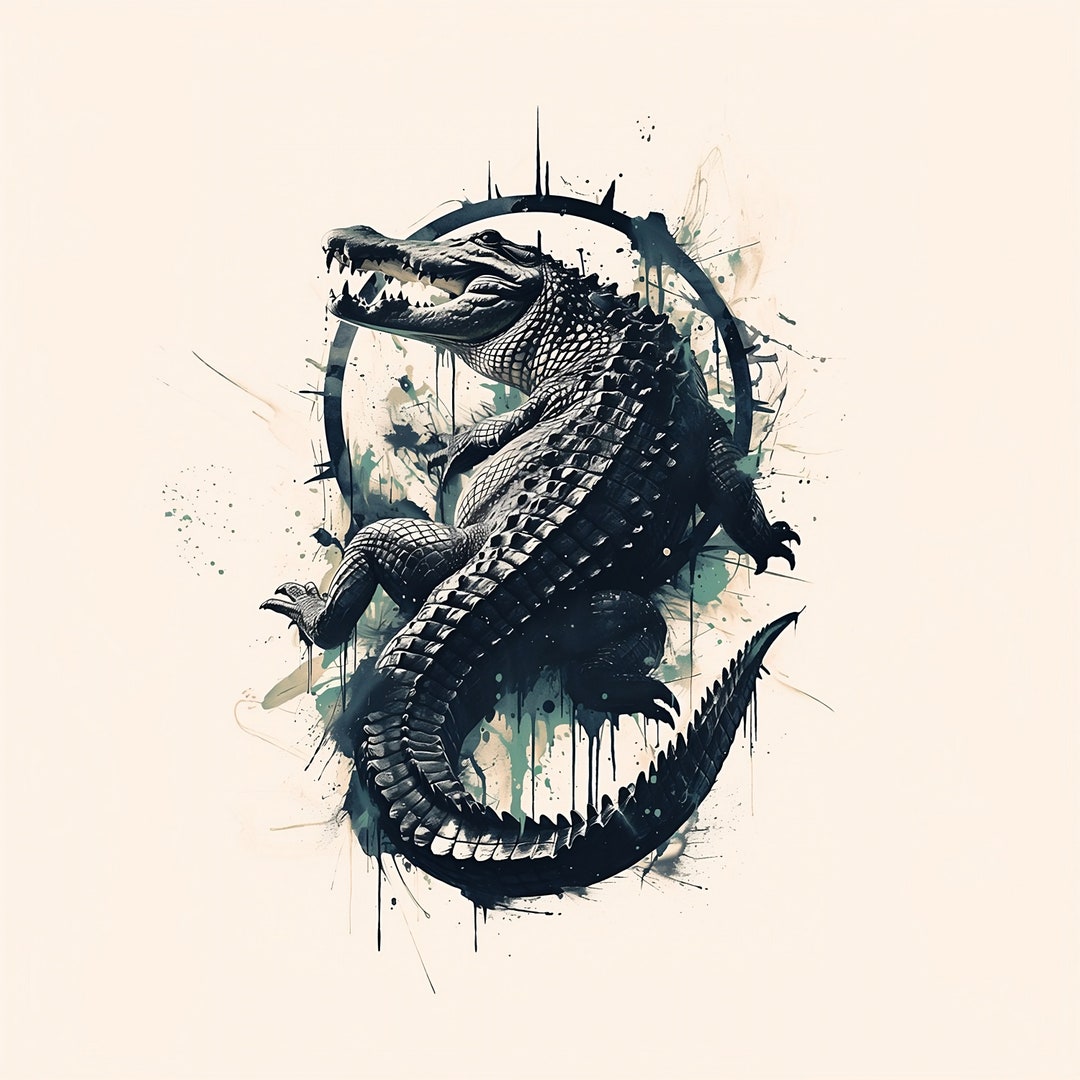 Demon Crocodile High Resolution Digital Print Tribal Print Collection 2 ...