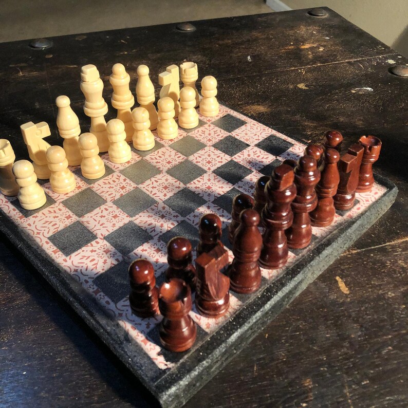 Scrapbook Chess Set Royal Pattern - Etsy