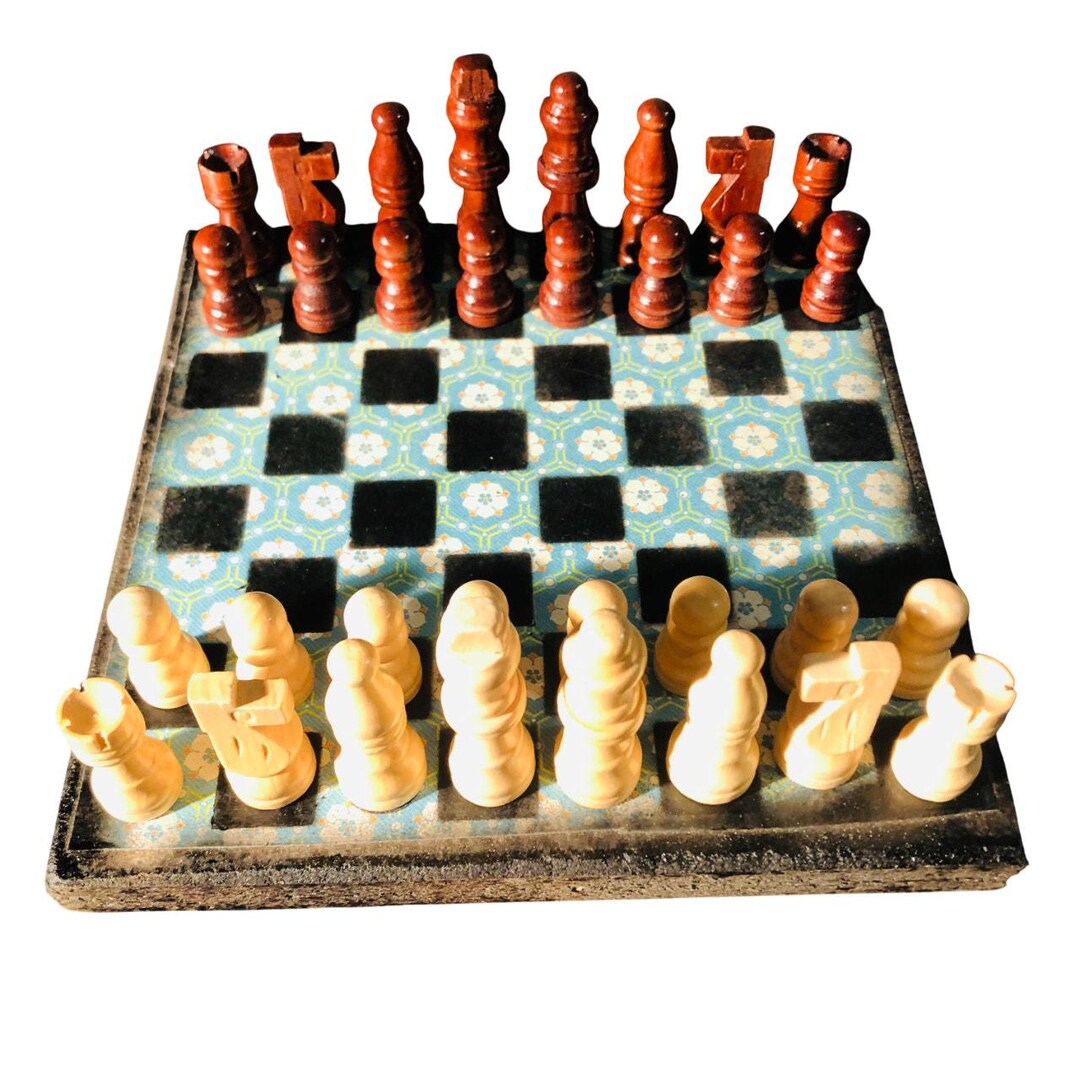 Scrapbook Chess Set - Emerald Flower - Etsy