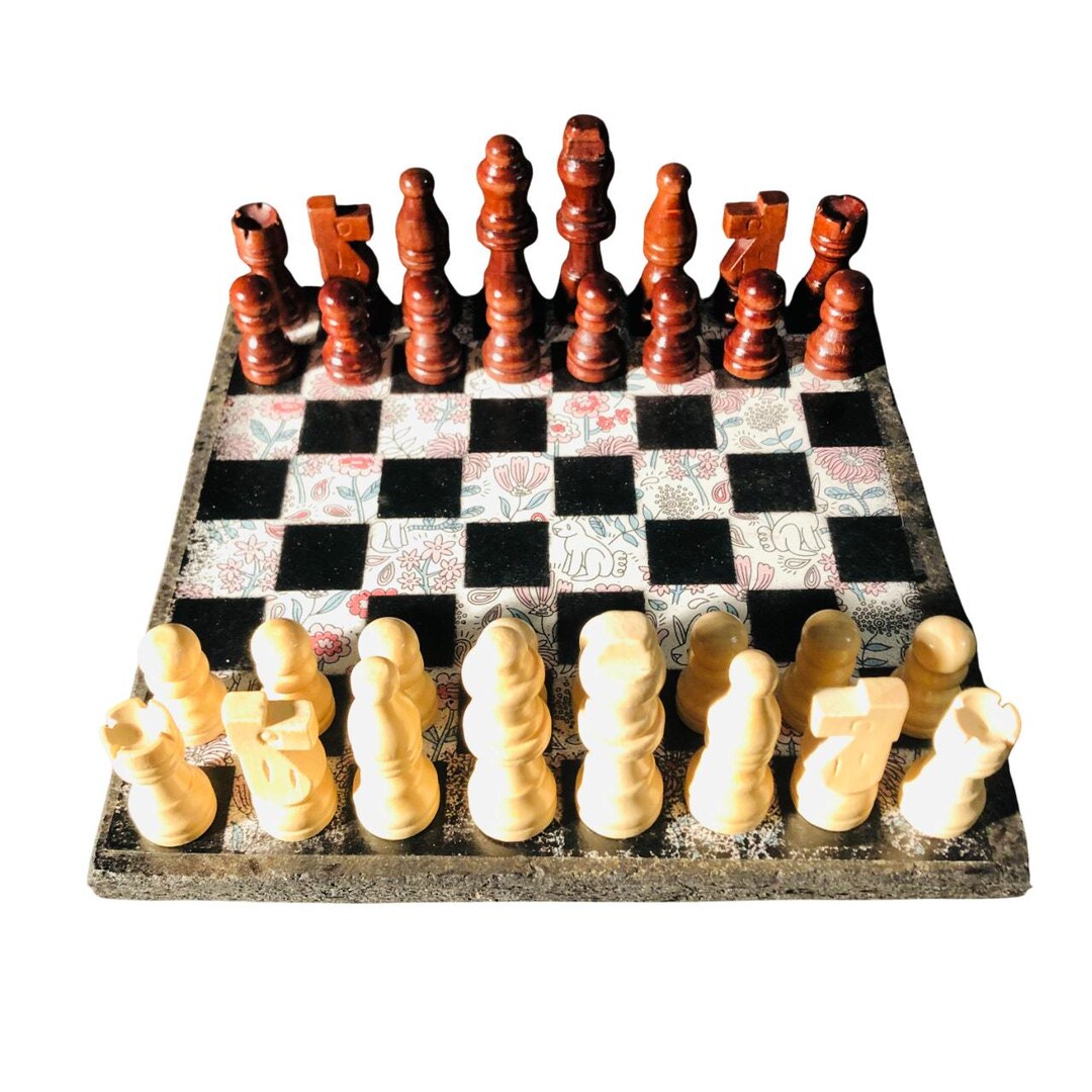 Scrapbook Chess Set - Rabbit Flower - Etsy