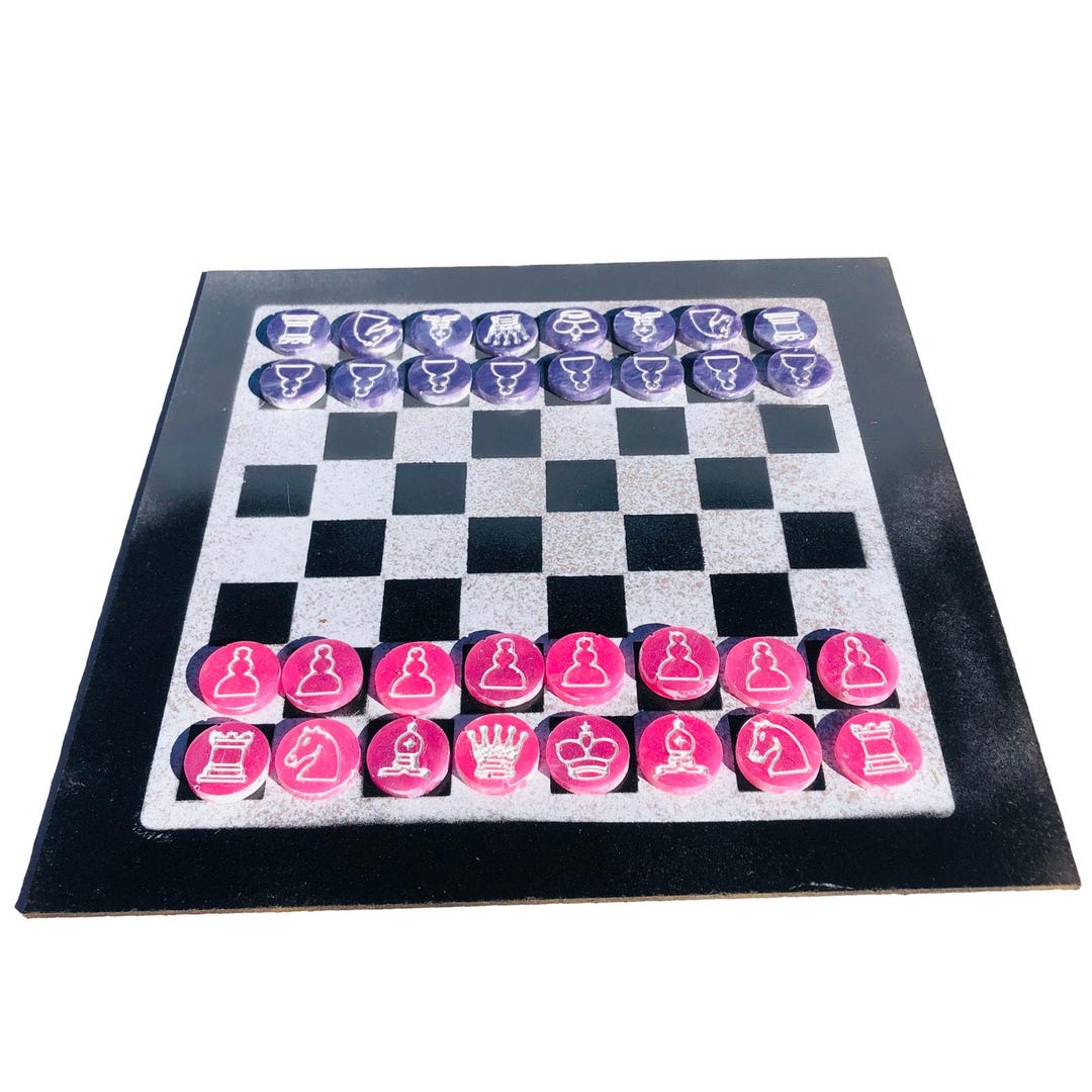 Chess Set - Simplistic Pink/purple - Etsy