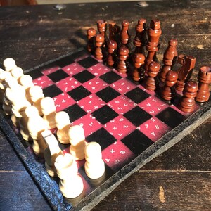 Scrapbook Chess Set - Teachers Red - Etsy