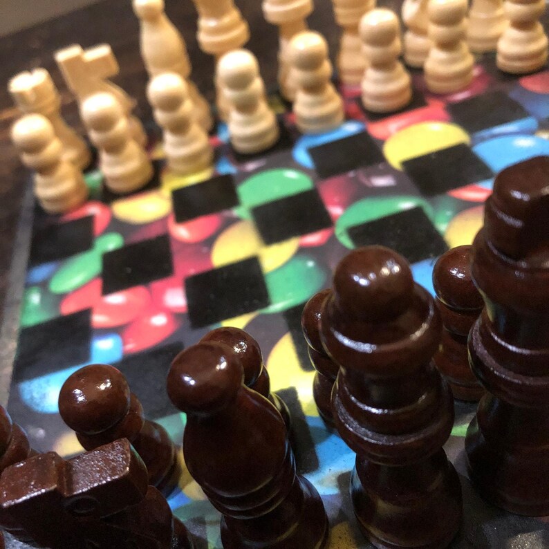 Scrapbook Chess Set - Colored Candy - Etsy