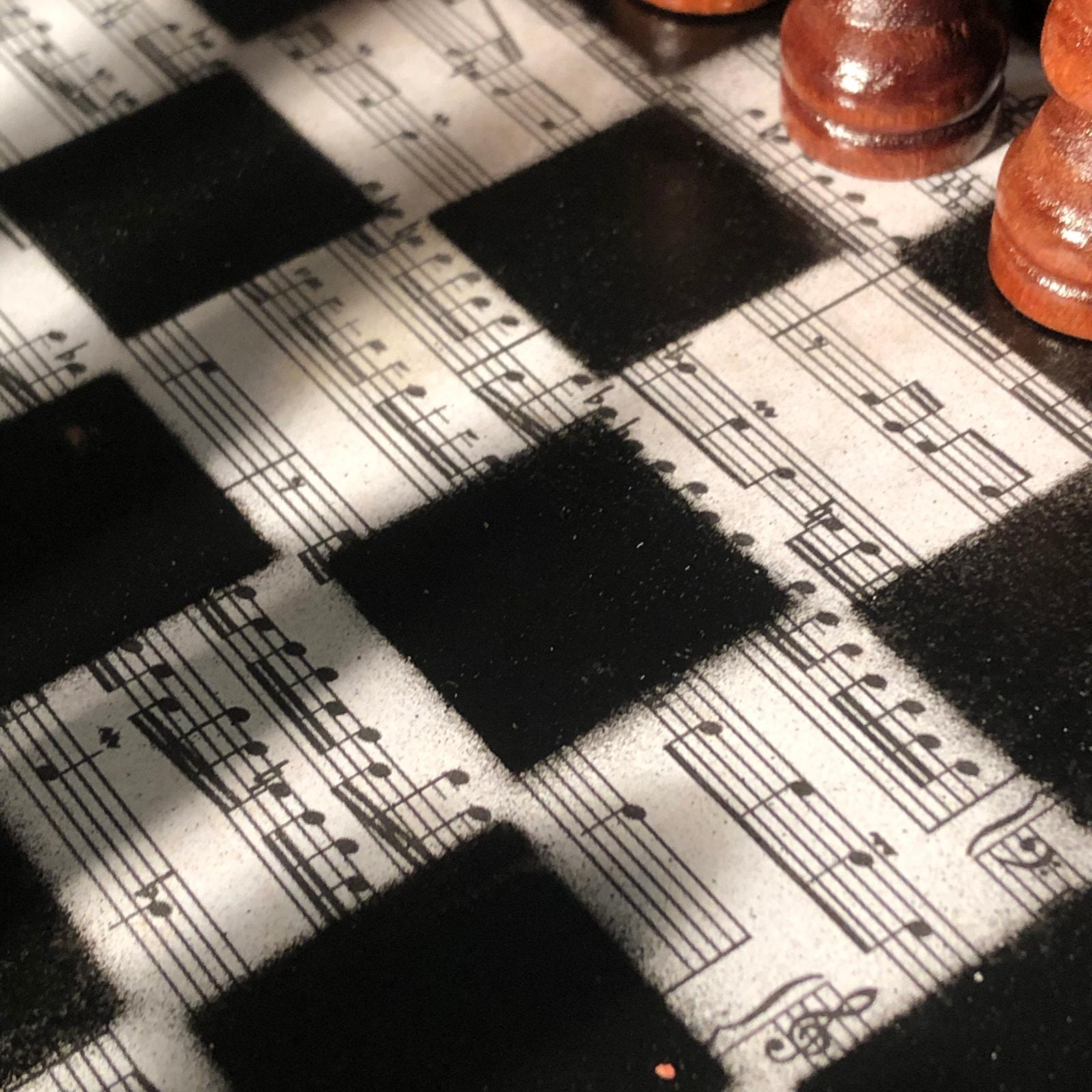 Scrapbook Chess Set - Black & White Music Sheet - Etsy