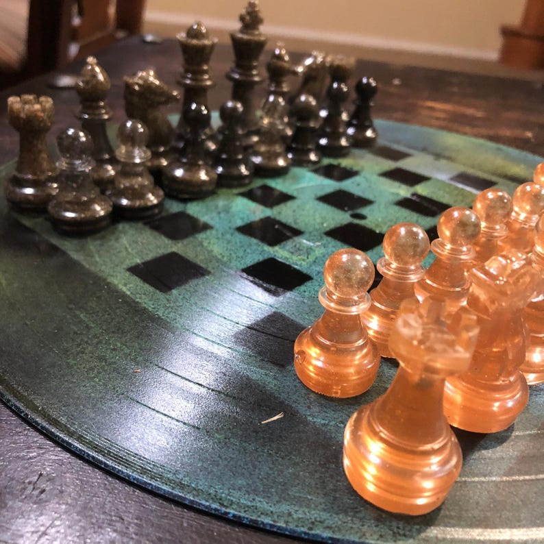 Vinyl Chess Set - Sea Moss Green (resin Pieces) - Etsy