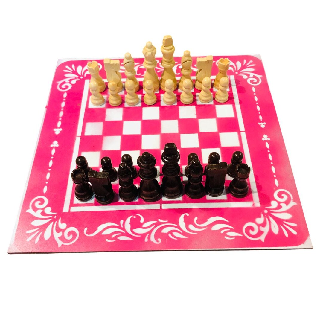 Chess Set - Hot Pink & White - Etsy