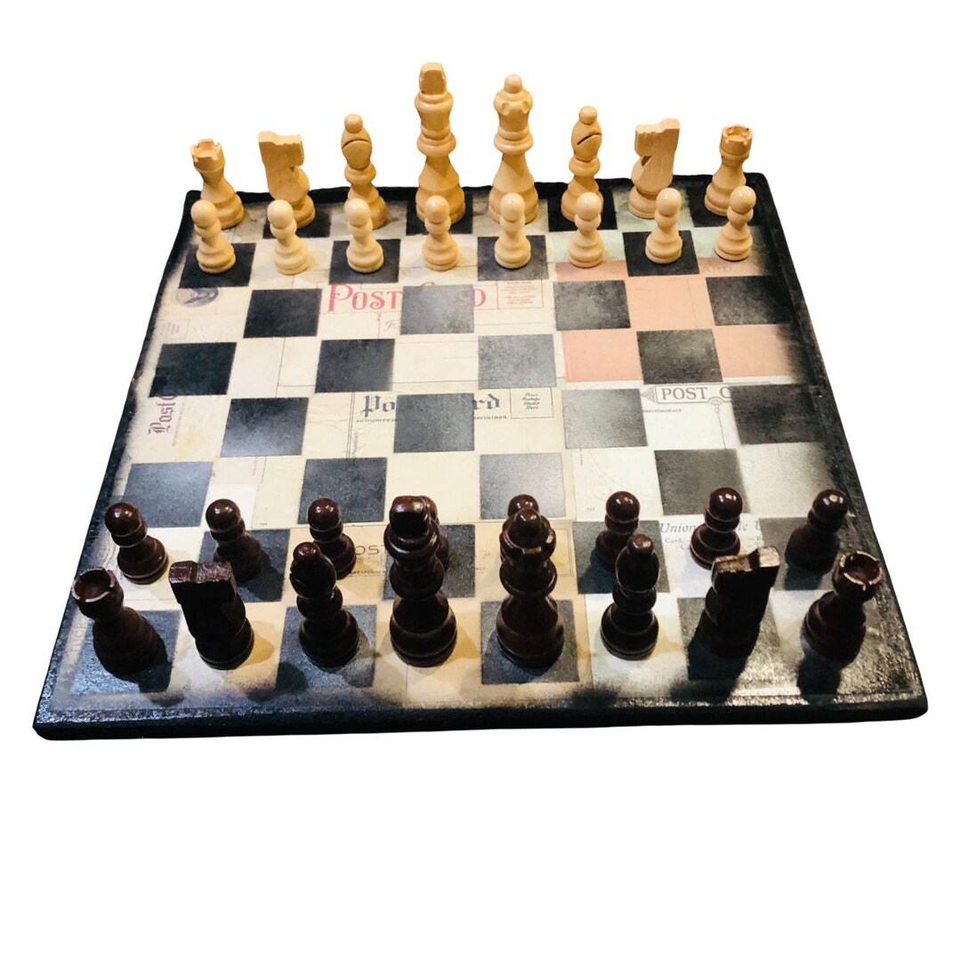 Scrapbook Chess Set - Post Card Pattern - Etsy
