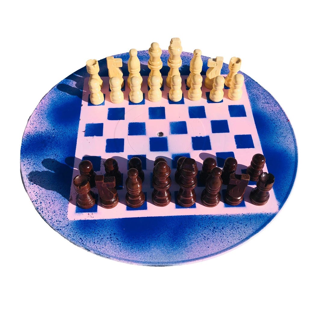 Vinyl Chess Set Vintage Pink Blue - Etsy
