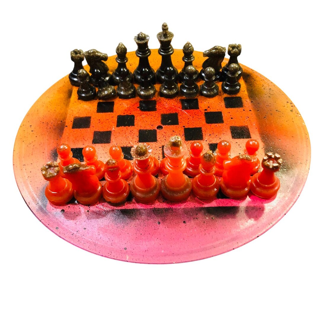Vinyl Chess Set - Lava Orange (resin Pieces) - Etsy