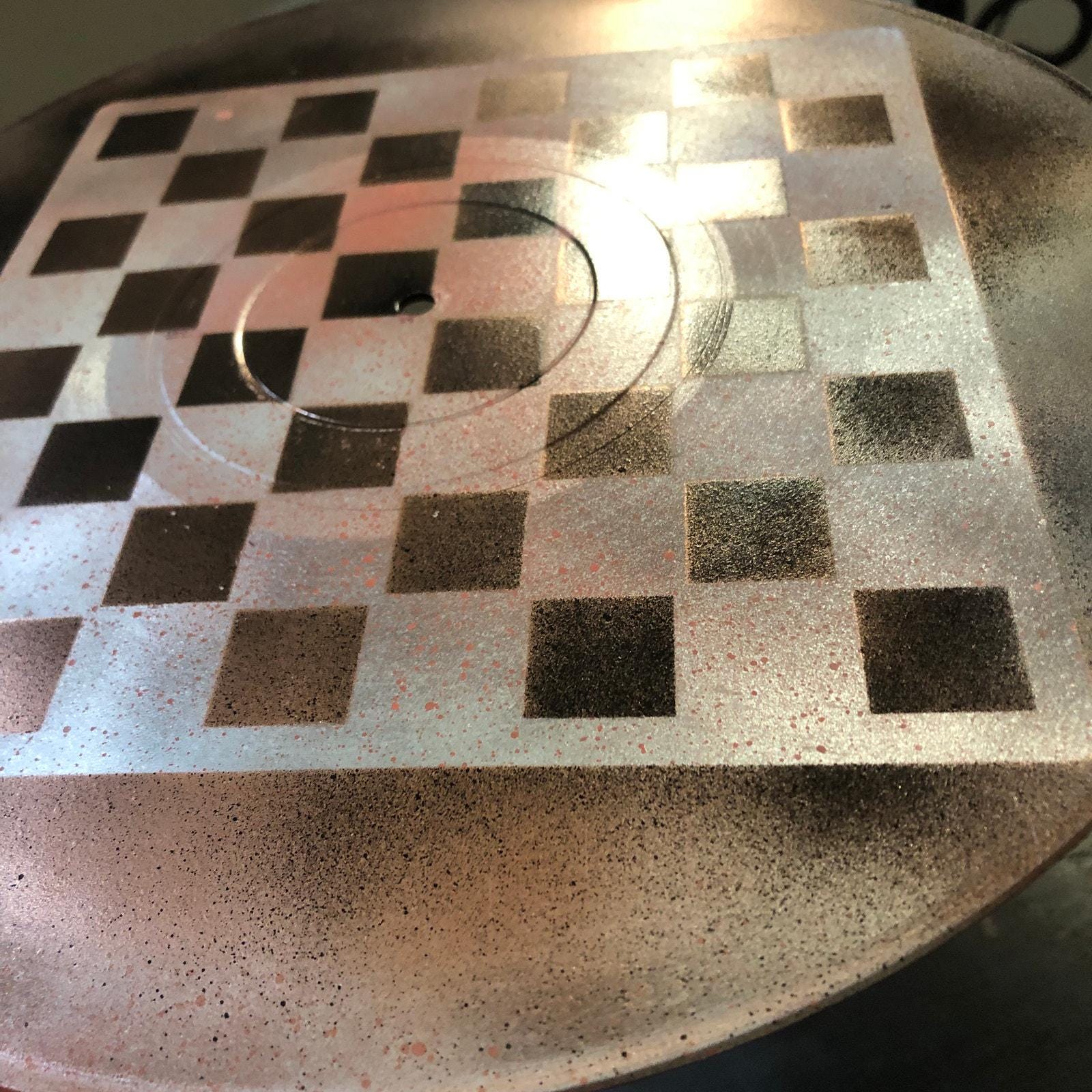 Vinyl Chess Set -golden Brown (resin Pieces) - Etsy