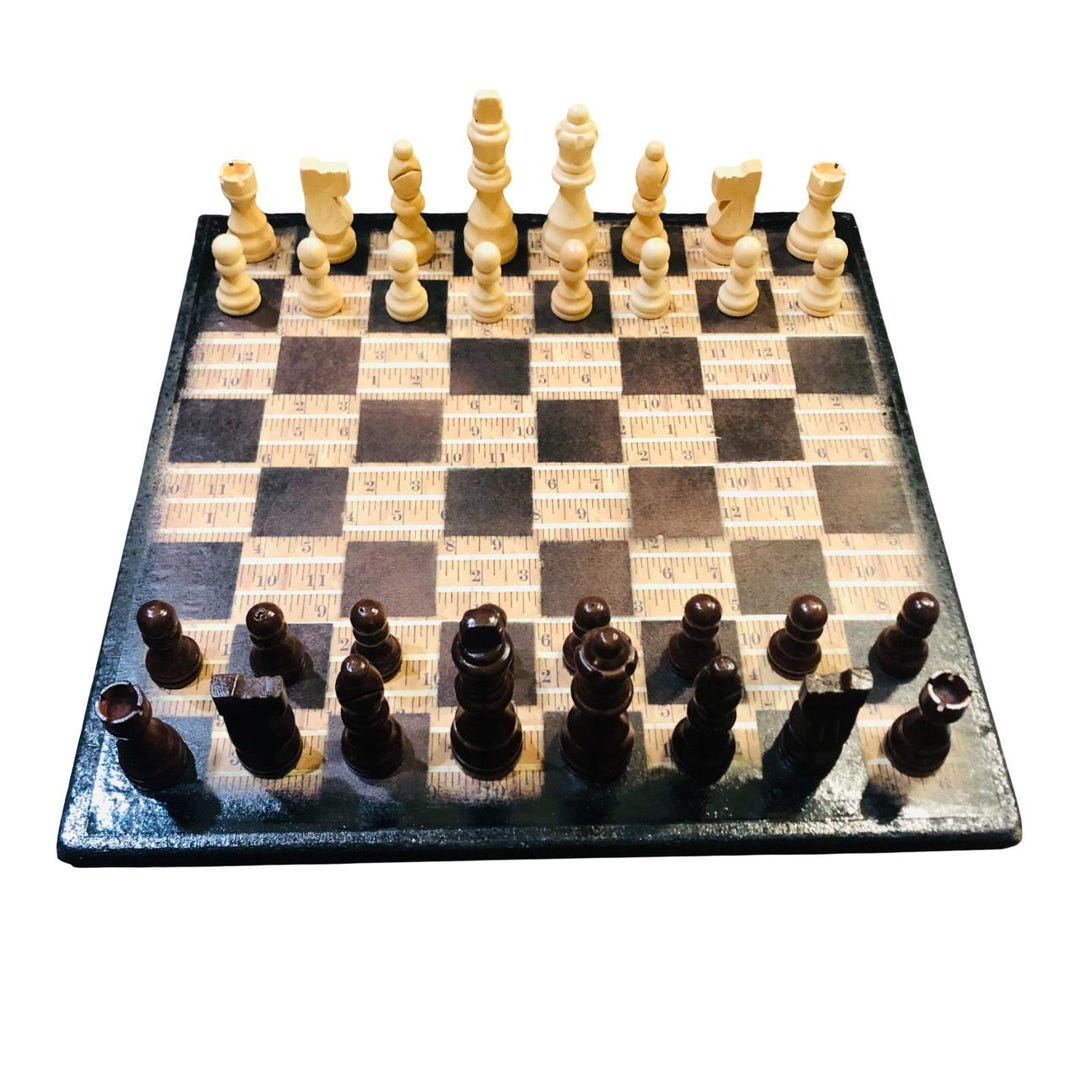 Scrapbook Chess Set - Ruler Pattern - Etsy