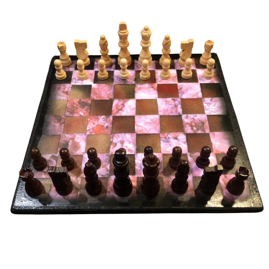 Scrapbook Chess Set - Pink Crystal - Etsy