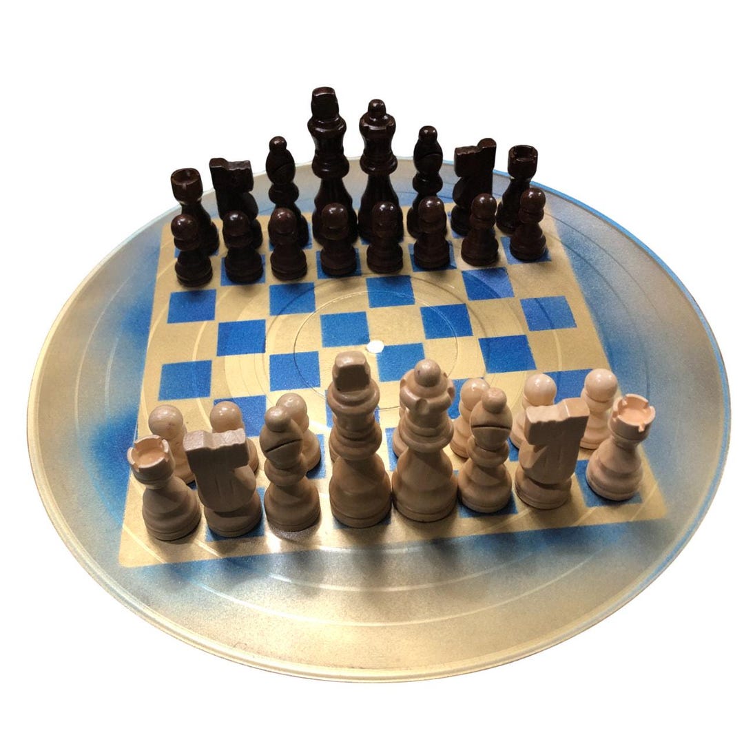 Vinyl Chess Set - Blue & Gold - Etsy