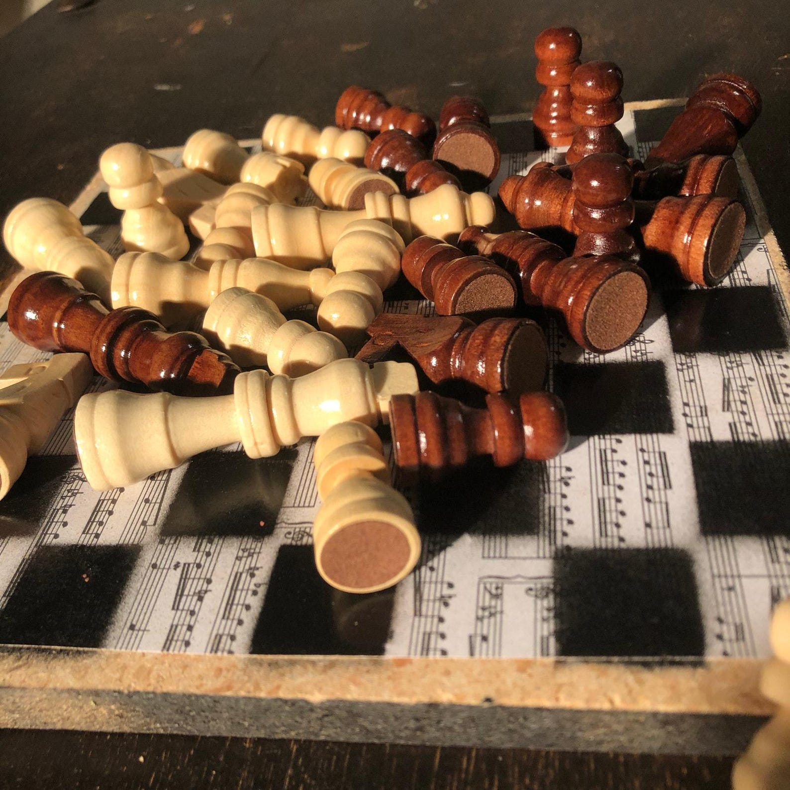Scrapbook Chess Set - Black & White Music Sheet - Etsy