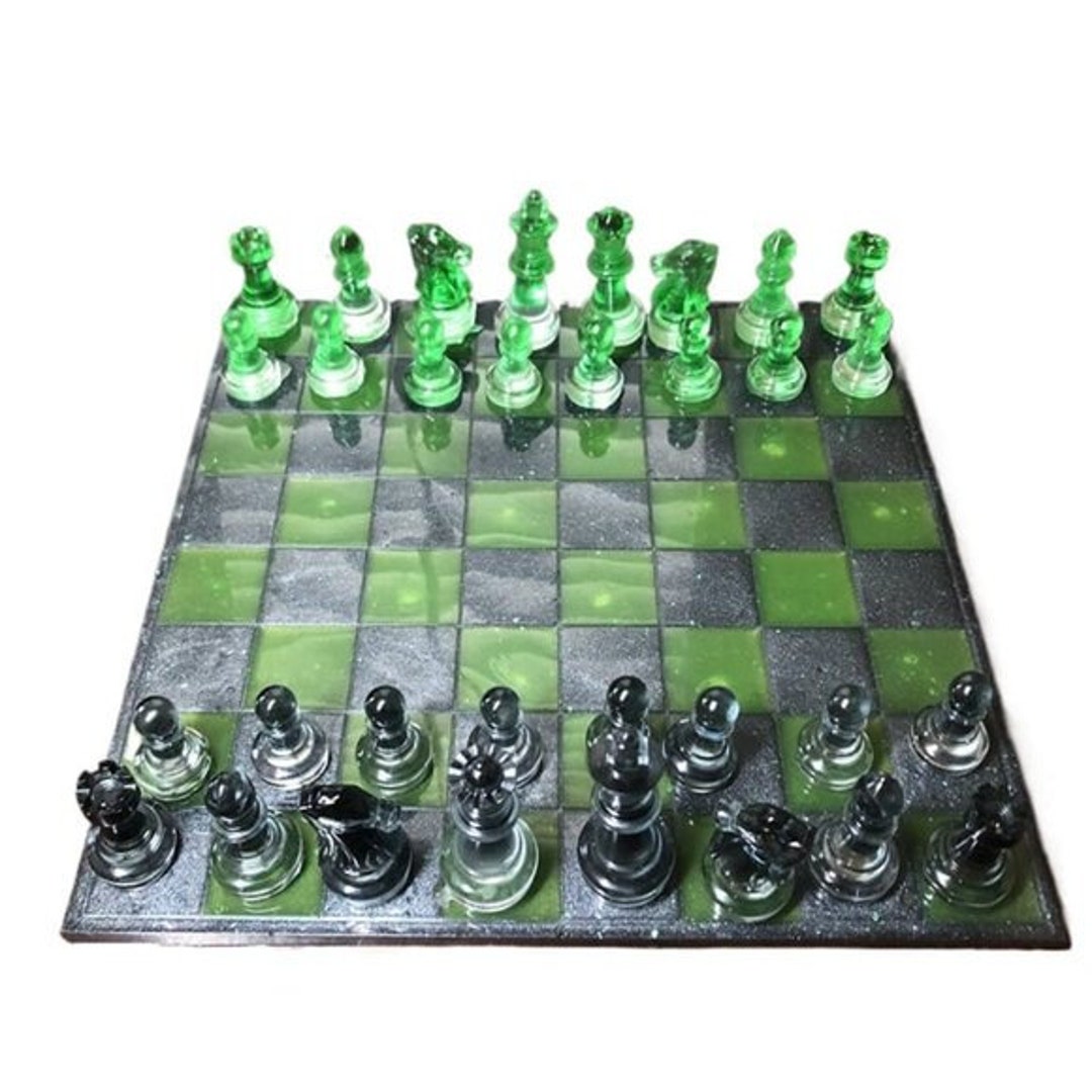 Handmade Resin Chess Set Space Alien - Etsy