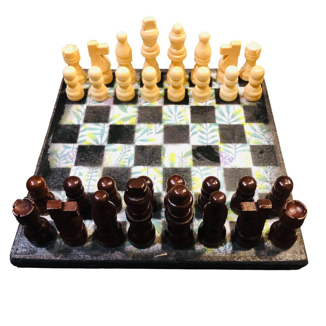 Scrapbook Chess Set - Green Plants - Etsy