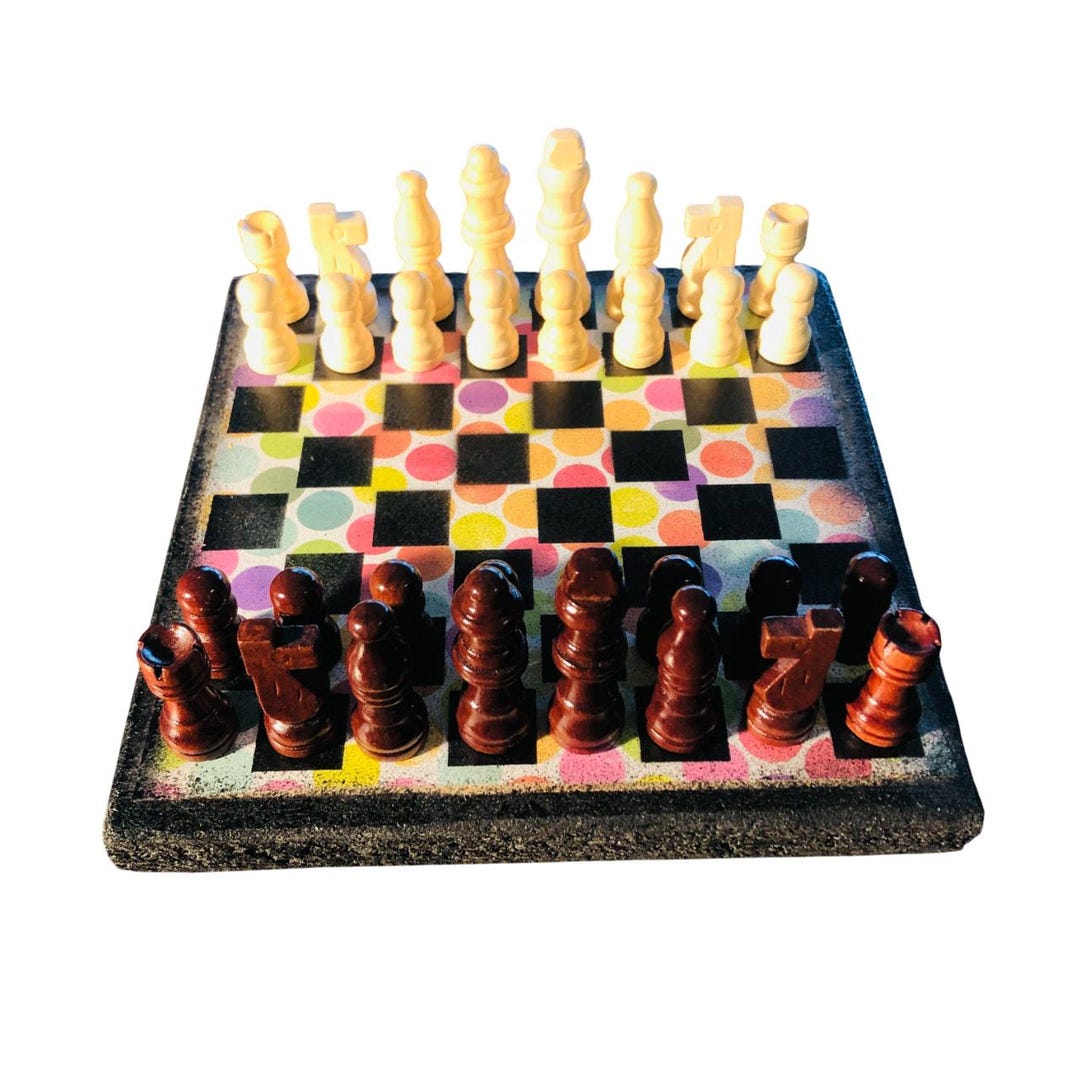 Scrapbook Chess Set - Colorful Balls - Etsy