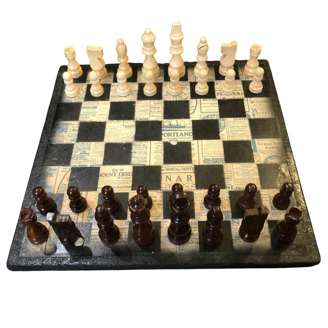 Scrapbook Chess Set - Newspaper Style - Etsy