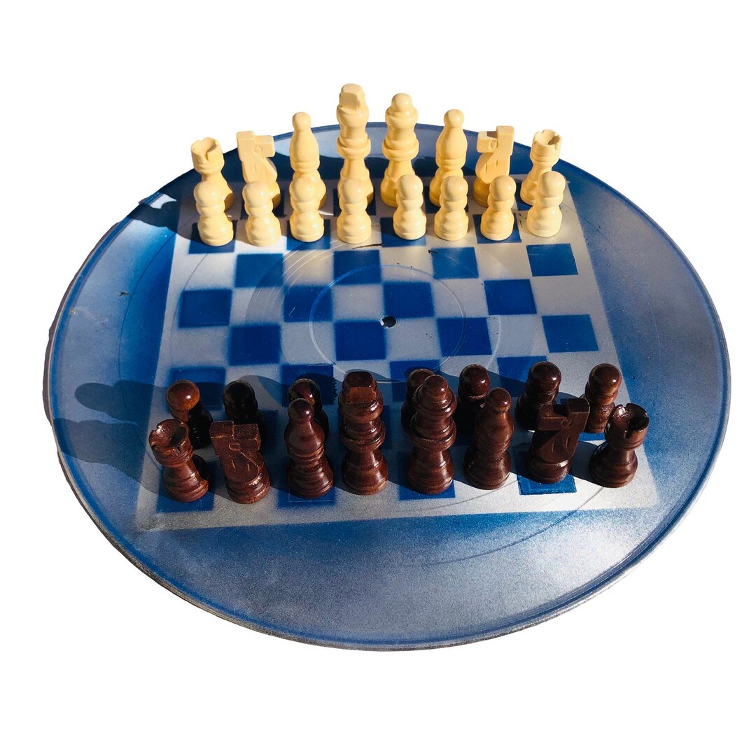 Vinyl Chess Set Blue Chrome - Etsy