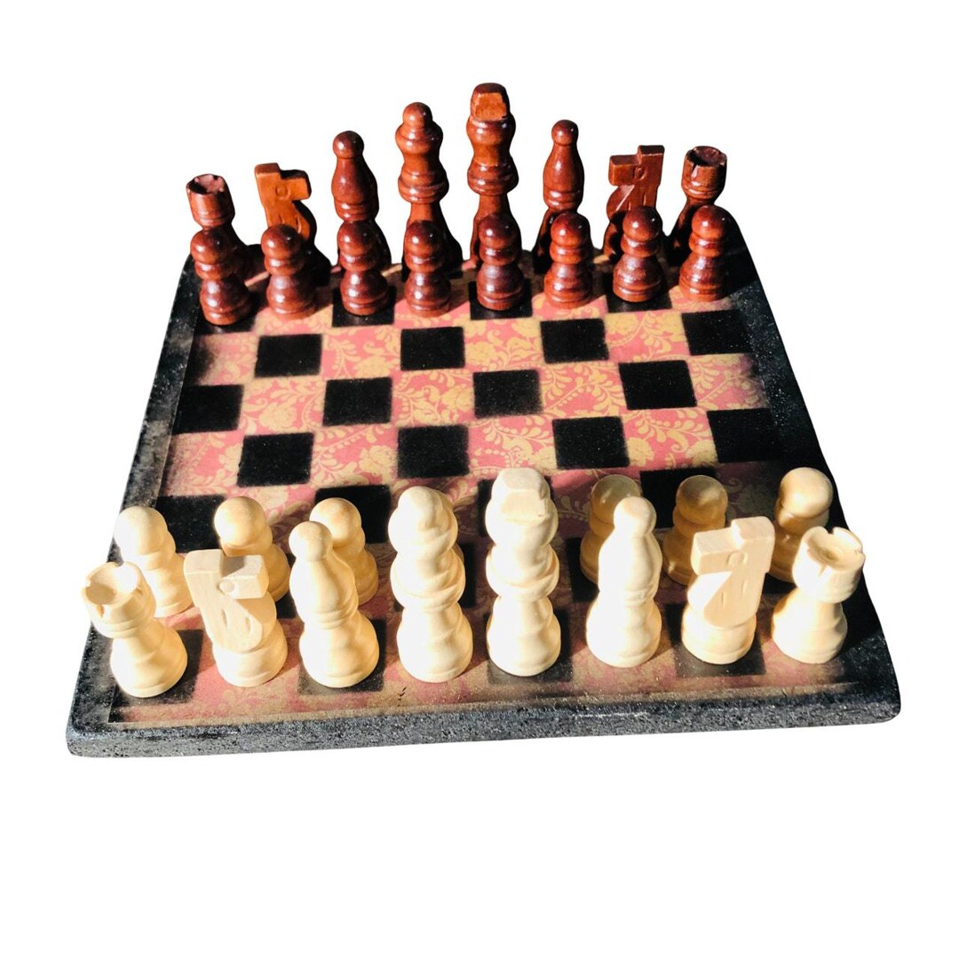 Scrapbook Chess Set - Orangish Red - Etsy