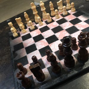 Scrapbook Chess Set - Peach Pink Pattern - Etsy