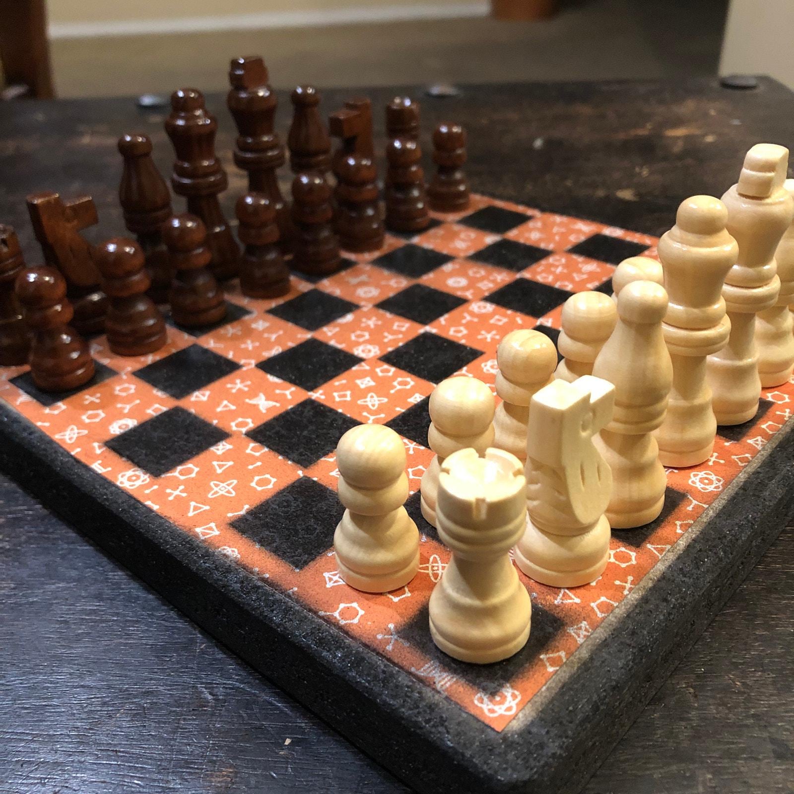 Scrapbook Chess Set - Orange Chemistry - Etsy