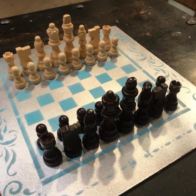 Chess Set - Gold Mint - Etsy
