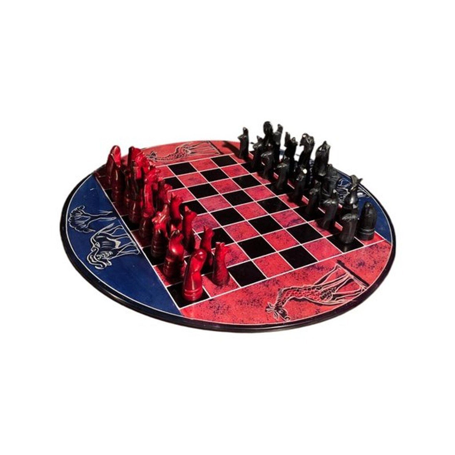 African Vintage Chess Set - Giraffe Chess Board - Etsy