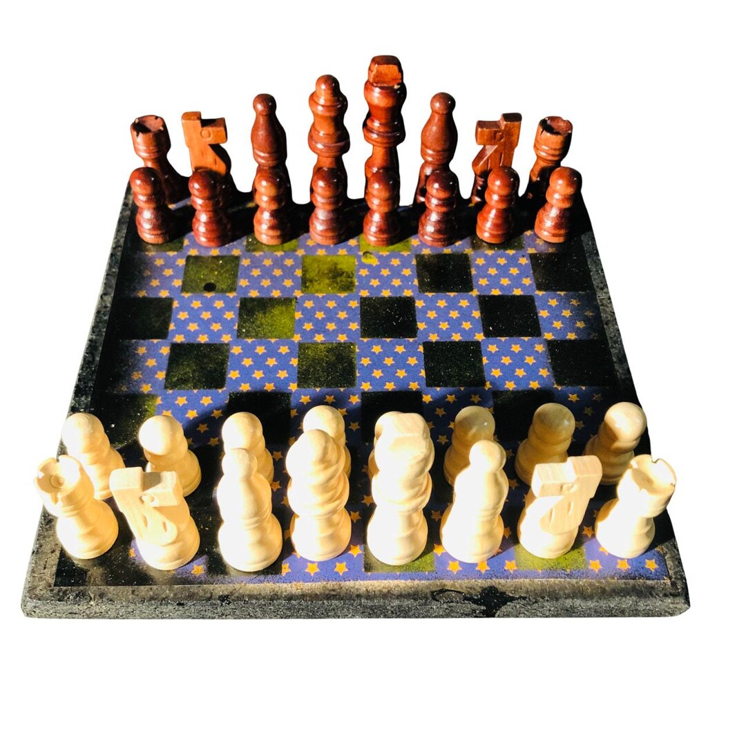 Scrapbook Chess Set - Blue Stars - Etsy