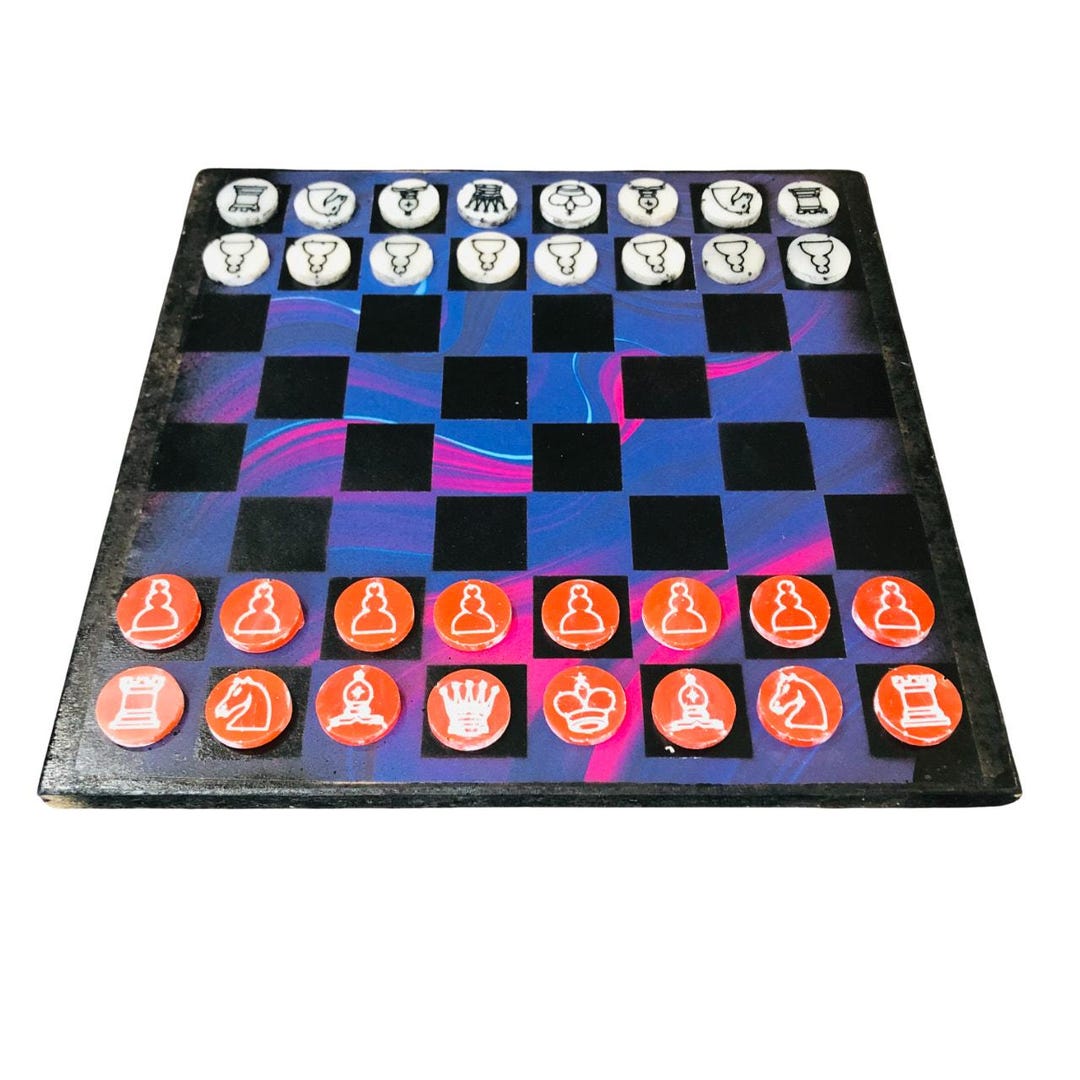 Scrapbook Chess Set - Purple Pink Swirl - Etsy