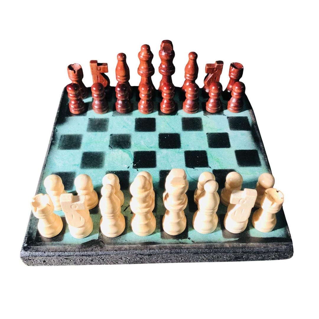 Scrapbook Chess Set - Green Colored Emerald - Etsy