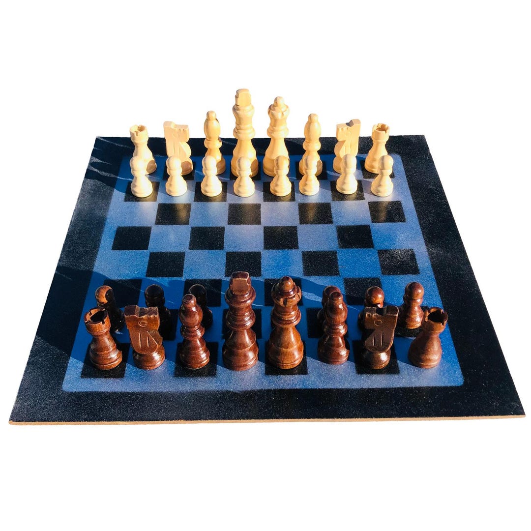 Chess Set Classic Shiny Blue - Etsy
