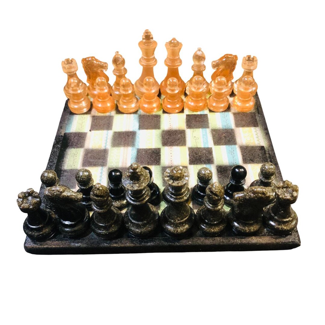 Scrapbook Chess Set - Vintage Stripes (resin Pieces) - Etsy