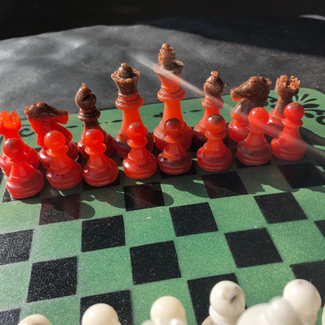 Chess Set Emerald Green Royal - Etsy