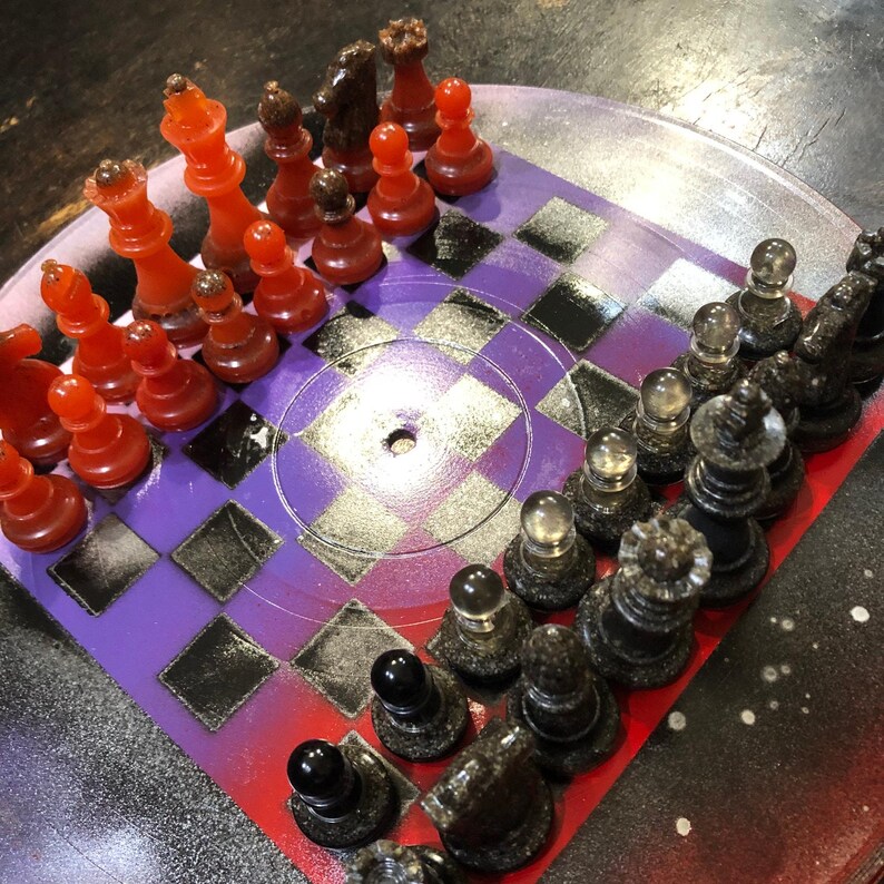 Vinyl Chess Set - Haunted Purple (resin Pieces) - Etsy