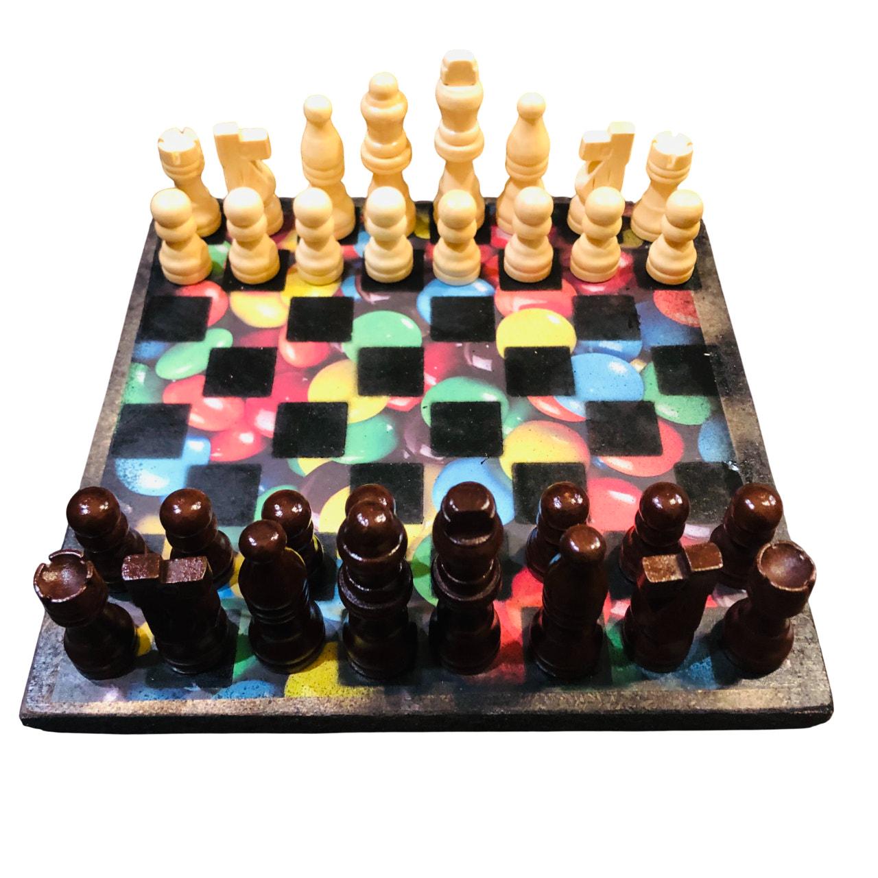 Scrapbook Chess Set - Colored Candy - Etsy