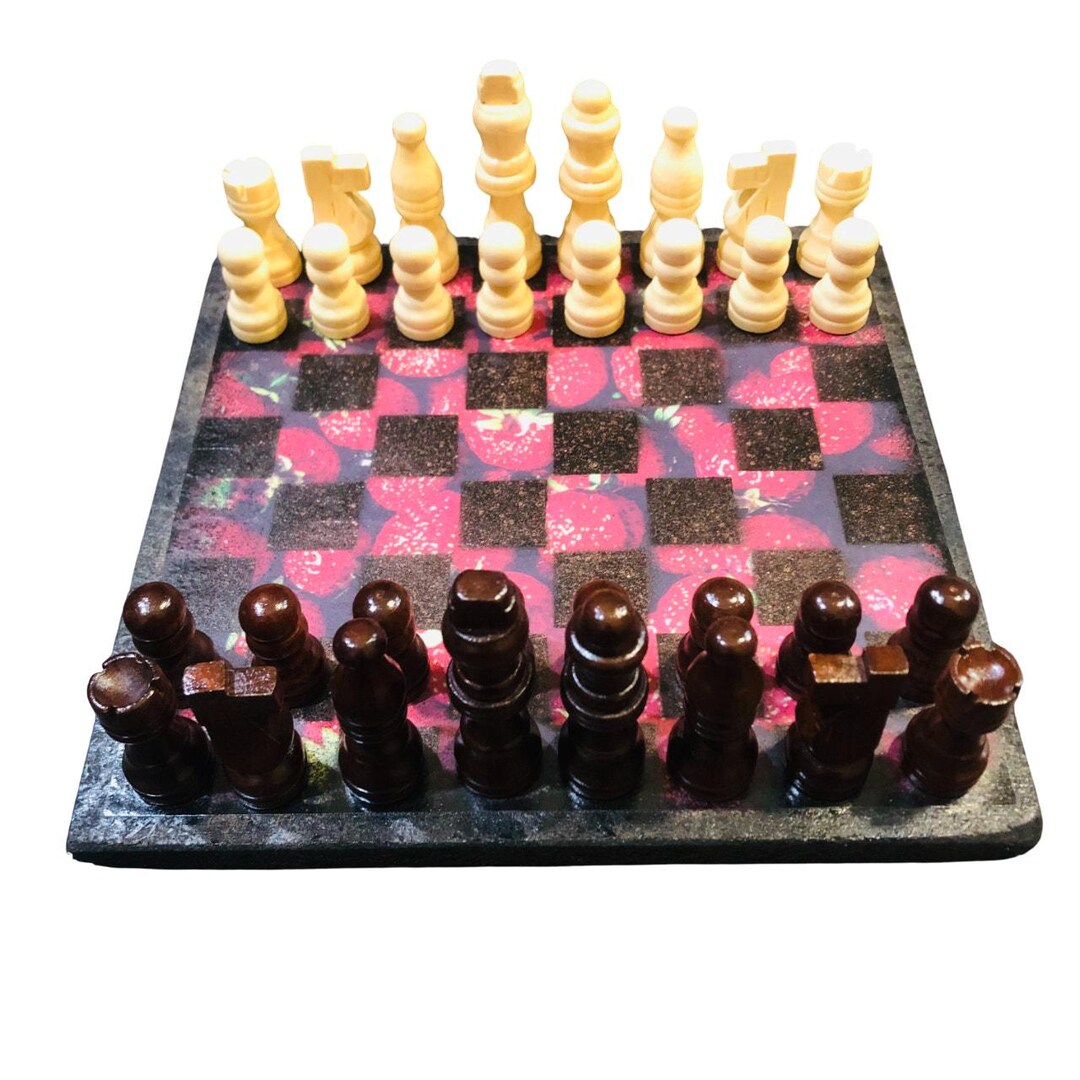 Scrapbook Chess Set - Strawberry Red - Etsy