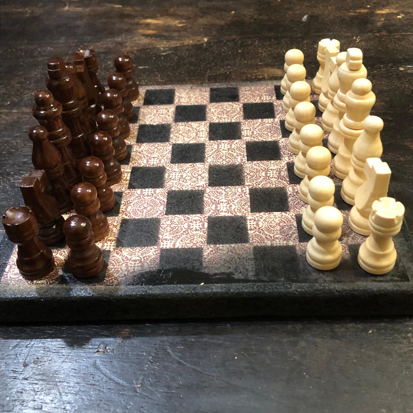 Scrapbook Chess Set Vintage Brown - Etsy