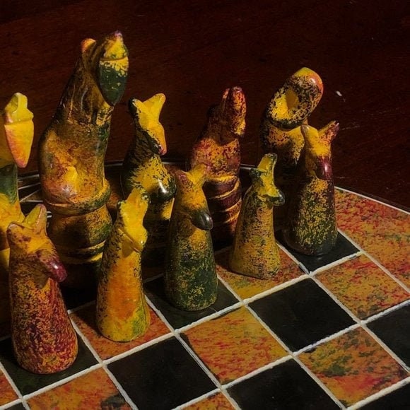 African Vintage Chess Set Kenyan Chess Board - Etsy