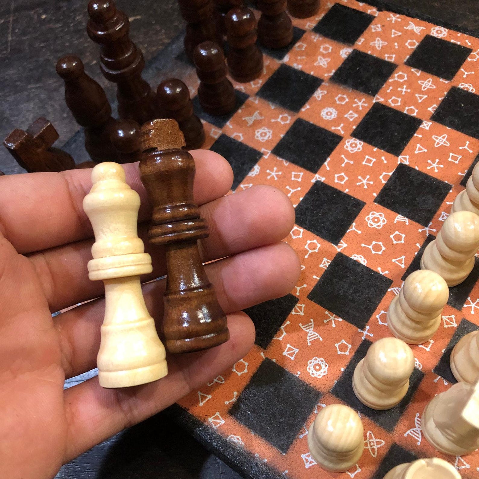 Scrapbook Chess Set - Orange Chemistry - Etsy