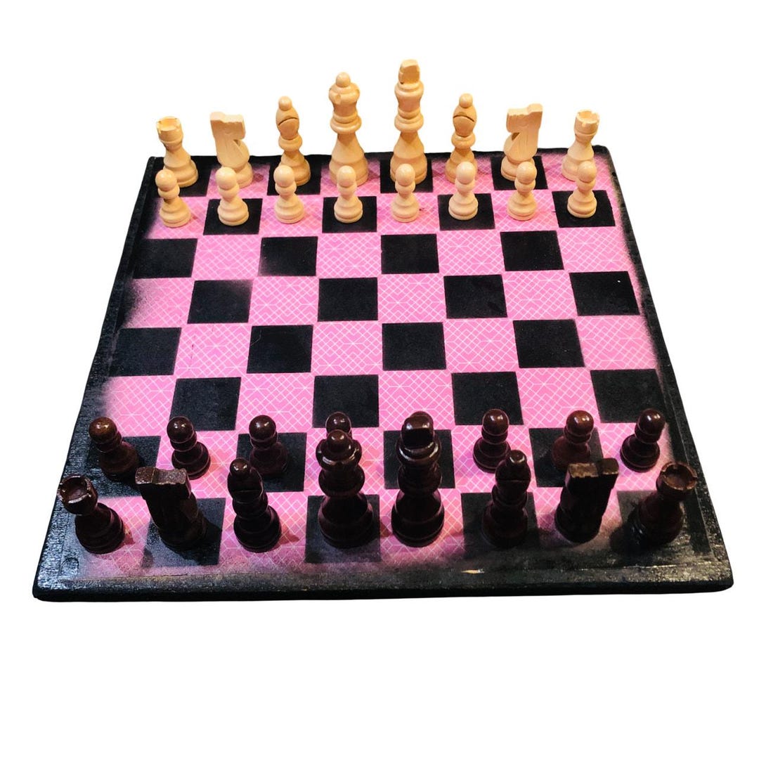 Scrapbook Chess Set - Pink Pattern - Etsy