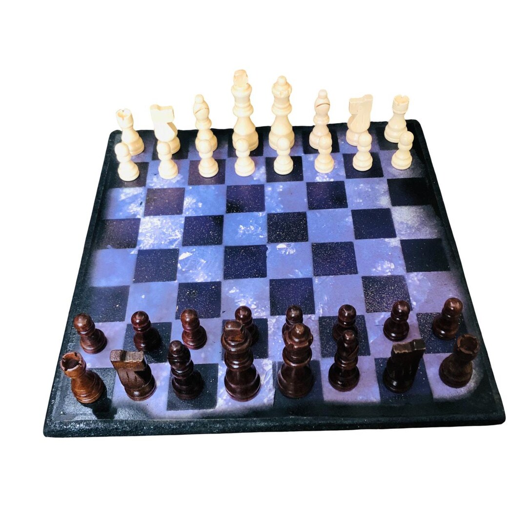 Scrapbook Chess Set - Purple Crystal - Etsy