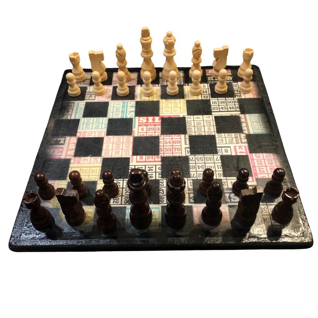 Scrapbook Chess Set - Vintage Numbers - Etsy