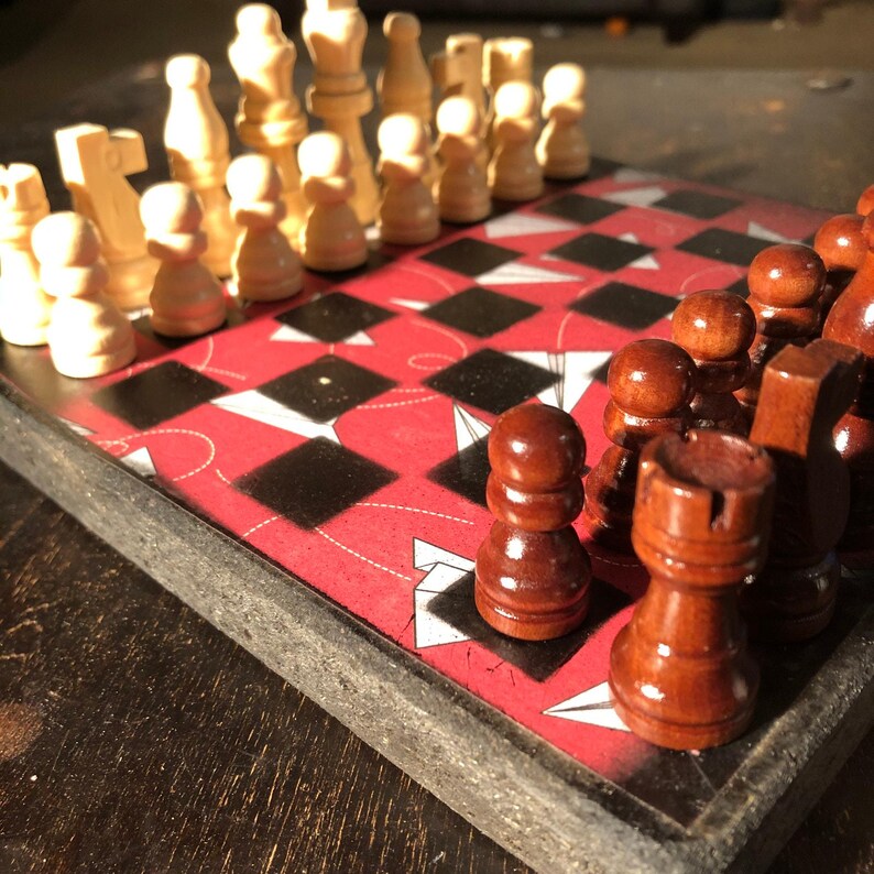 Scrapbook Chess Set - Red Paper Plane - Etsy