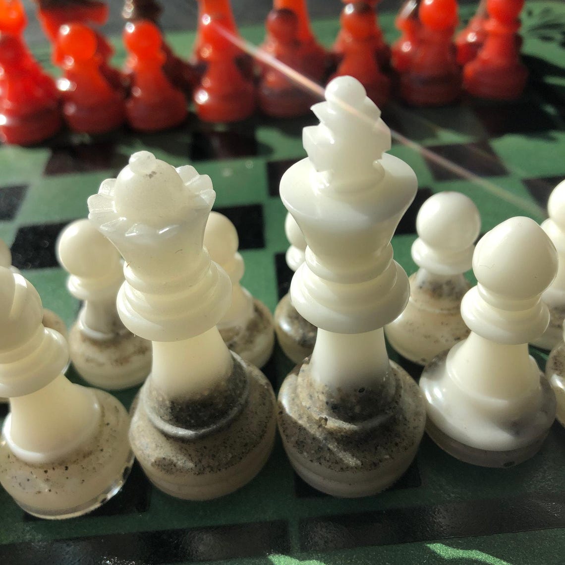 Chess Set Emerald Green Royal - Etsy