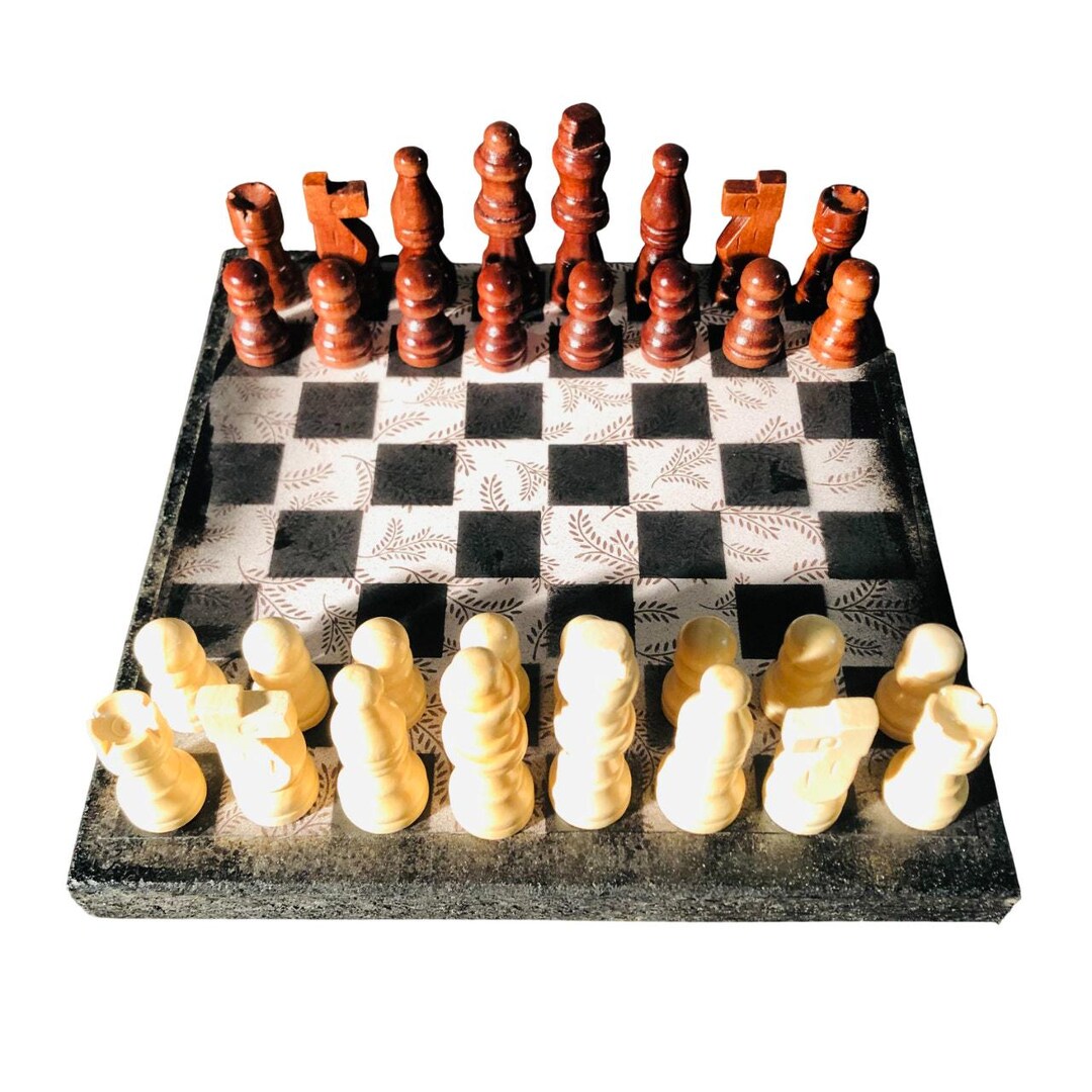 Scrapbook Chess Set - Black & White - Etsy