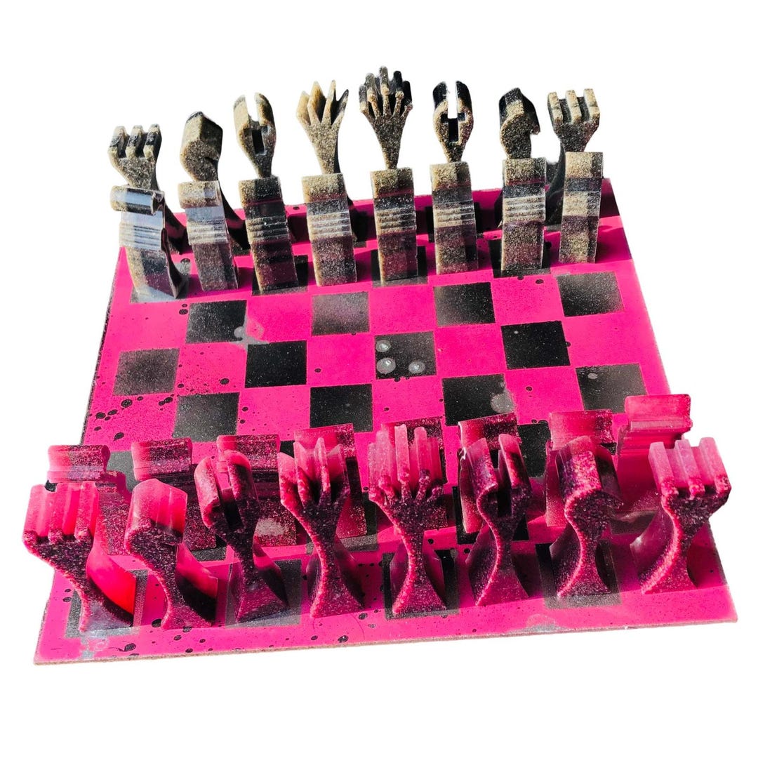 Chess Set Chrome Pink Deluxe - Etsy