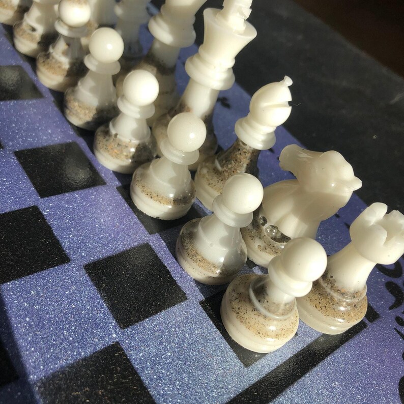 Chess Set Drizzling Blue - Etsy